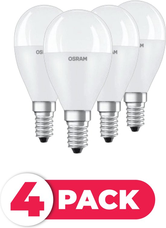 Osram Anti-Bacterieel LED Kogel E14 - 5.5W (40W) - Daglicht - Niet Dimbaar - 4 stuks | bol.com