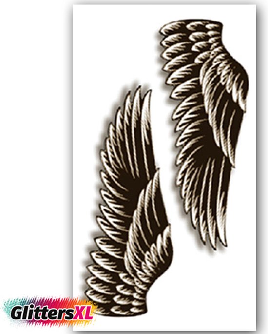 GlittersXL - Temporary Tattoo Vleugels (11x6cm) [Neptattoo - Tijdelijke ...