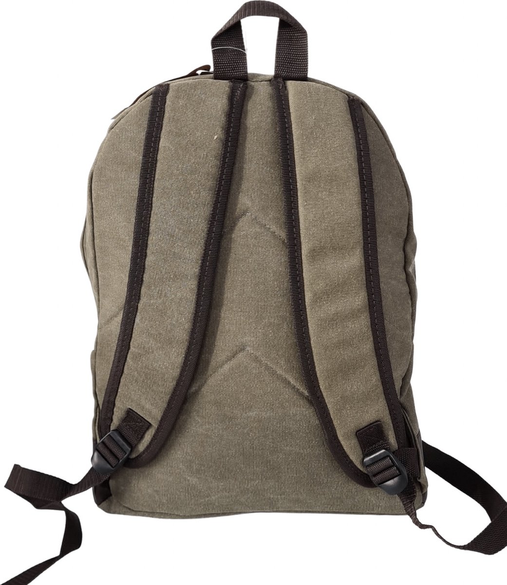 Active Rugzak Canvas - Rugtas - Olijfgroen - 2 Vakken - 20 Liter | bol.com