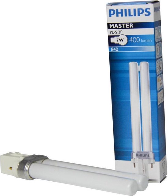 Philips MASTER PL-S 2P 7W 840 - Koel Wit - 2 stuks | bol