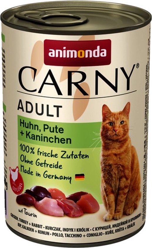 animonda Carny chicken, turkey + rabbit - 6 x 400g | bol