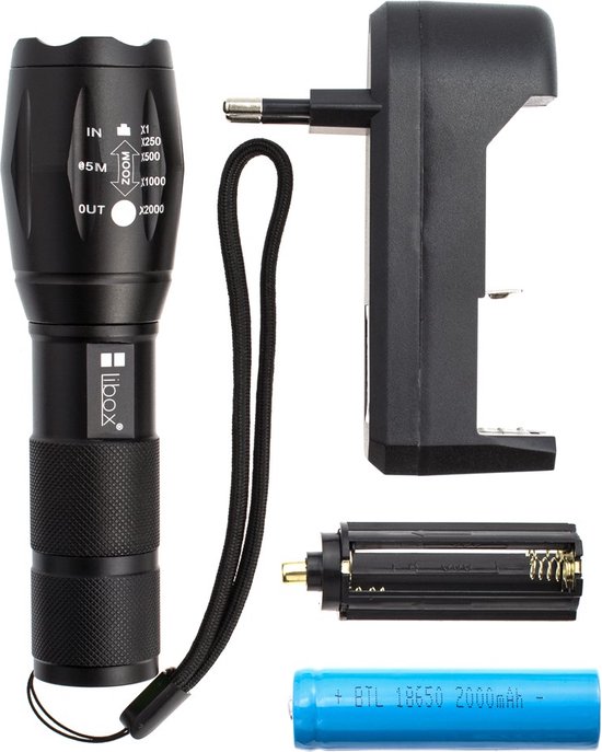 Libox LB0110 zaklantaarn Zwart Zaklamp LED | bol