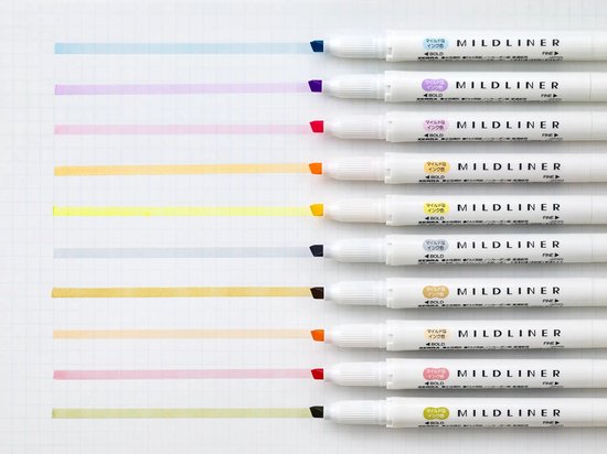 Zebra Mildliners Set met 10 Nieuwe 2022 Kleuren verpakt in een Luxe ...