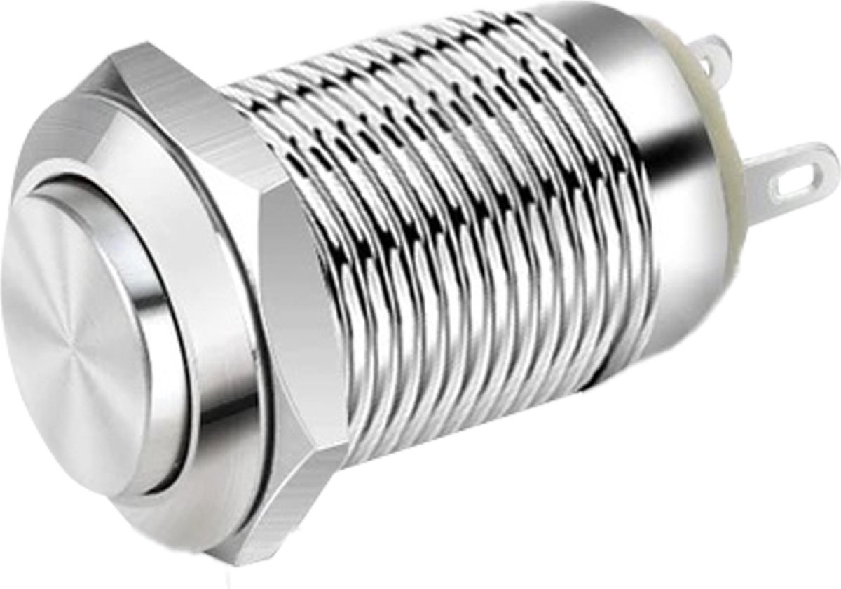 YZWM® Metalen drukschakelaar 12mm rond 12V/24V - AAN/UIT - High Surface ...