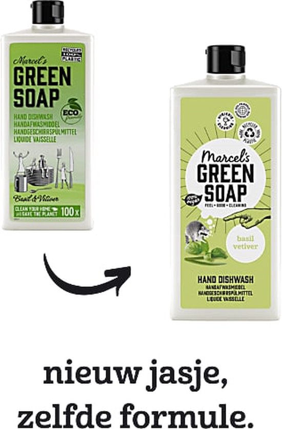 Marcel Green Soap afwasmiddel Basilicum & Vetiver Gras - 500 ml | bol.com