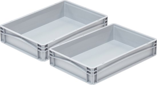 Set van twee Basicline stapelbakken 600x400x120 mm | bol