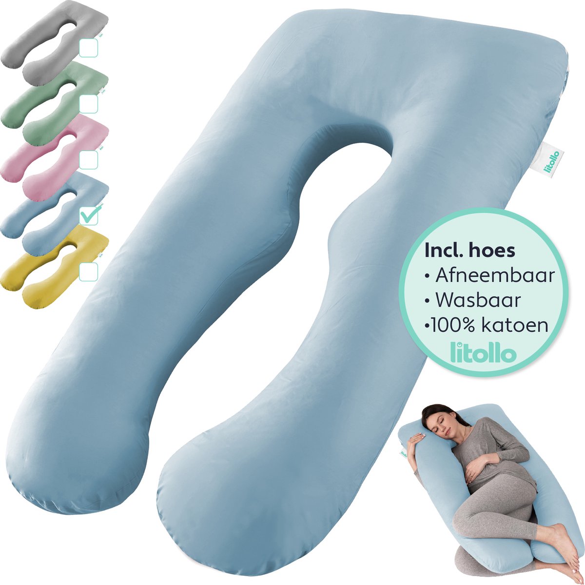 Zwangerschapskussen XXL | Voedingskussen | 280cm | Inclusief handige ...