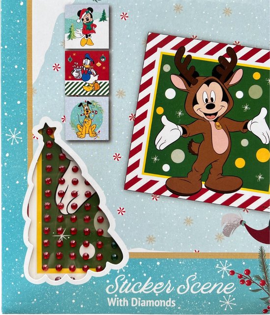 Disney Mickey Mouse Kerst Sticker Scene - Mickey Mouse Diamond Stickers ...