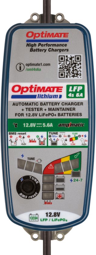 Tecmate Optimate Lithium 12.8V - 6A Onderhoudende Acculader Druppellader - TM390 | bol.com