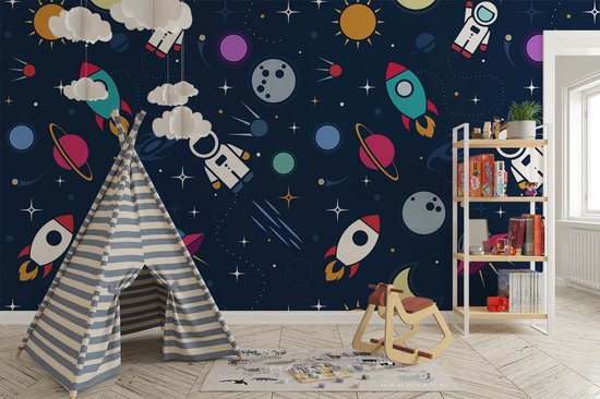 Mini Astronaut in Space | Decoratie | Jongens behang | Kinderkamer ...