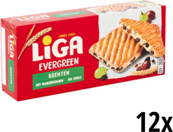 Liga - Evergreen Krenten - 12x225 gram - Groot Verpakking - Koek | bol