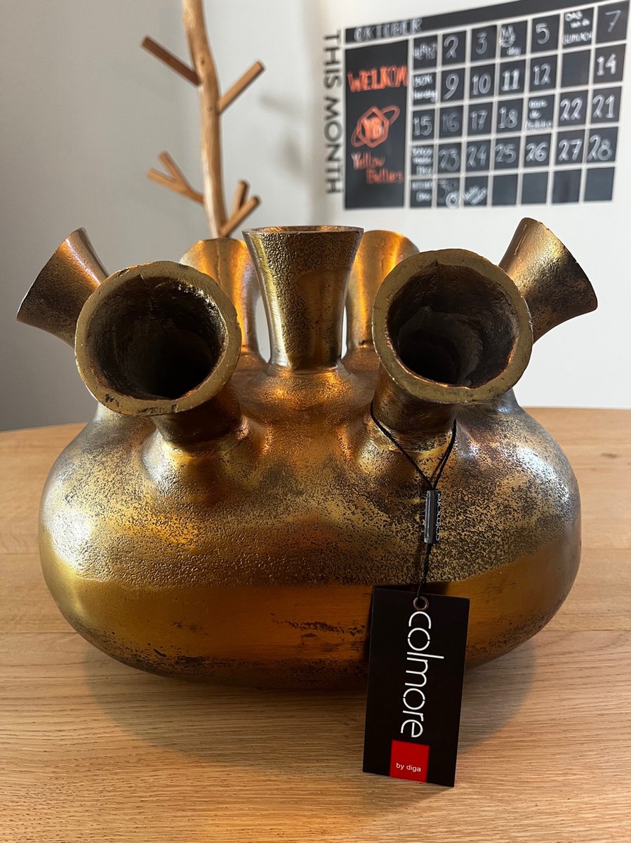 Toeter Vaas - GOLD - Diga Colmore - nep bloemen - decoratieve ...