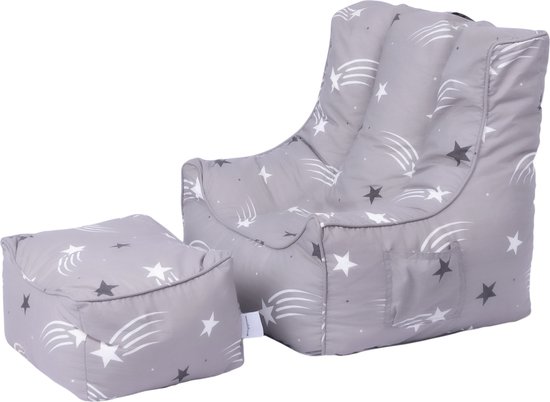 Zitzak Kind - Kinderen Bean Bag Stoel met Voetenbankje - Zachte ...