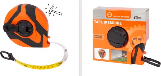 Rolmeter landmeter rolmaat 20m fiberglass - gereedschap en klussen ...