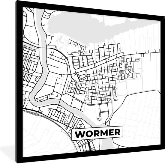 Fotolijst incl. Poster - Plattegrond - Kaart - Wormer - Stadskaart ...