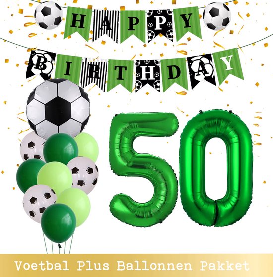 Cijfer Ballon 50 Jaar - Voetbal Ballonnen - Snoes - Pluspakket - set ...