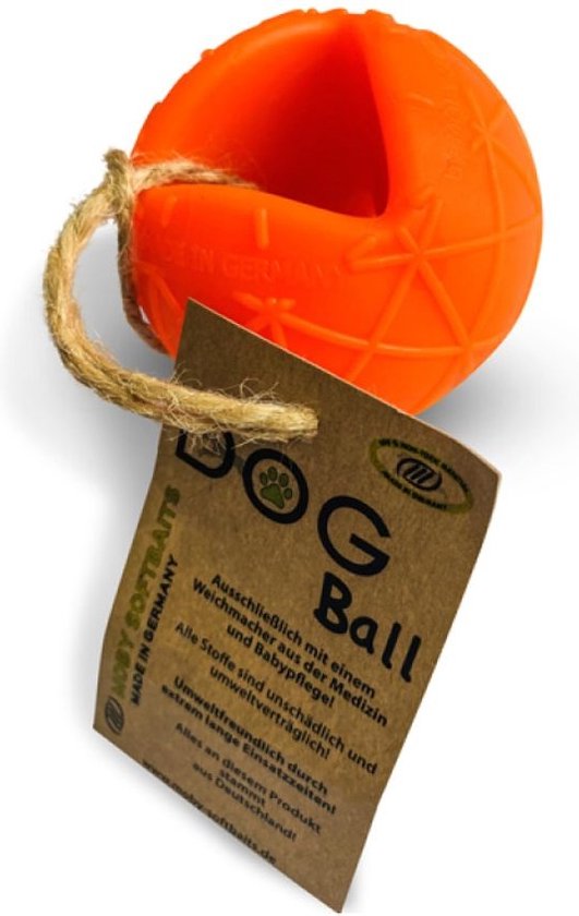 Moby Dog Ball - bal voor de hond - oranje - 6 cm | bol