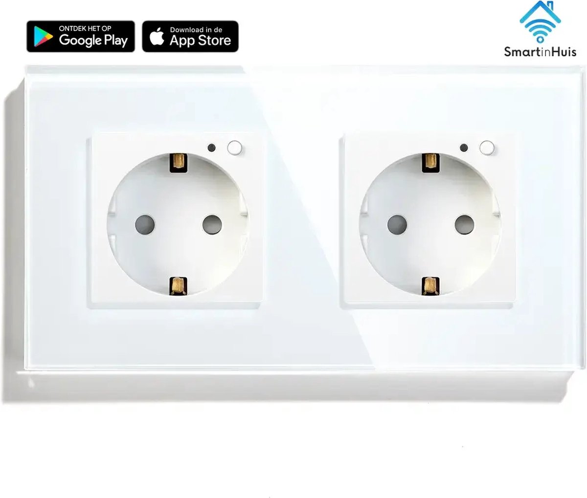 Smart - Tweevoudig stopcontact (energiemonitoring) - Wit | bol.com