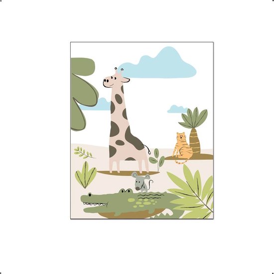 PosterDump - Poster Blije Jungle Dieren Giraf Cheeta Krokodil Muis ...