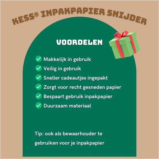Kess® - Inpakpapier snijder - Set van 3 - Cadeaupapier snijder - Cutter ...