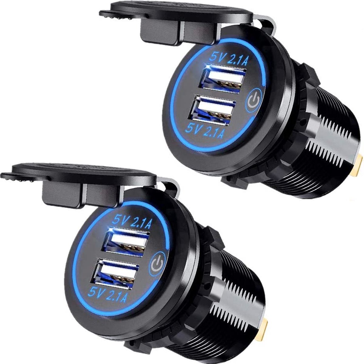 2 Stuks - Dubbele Inbouw Auto Lader - USB Oplader - 5 V 4.2A Fast ...
