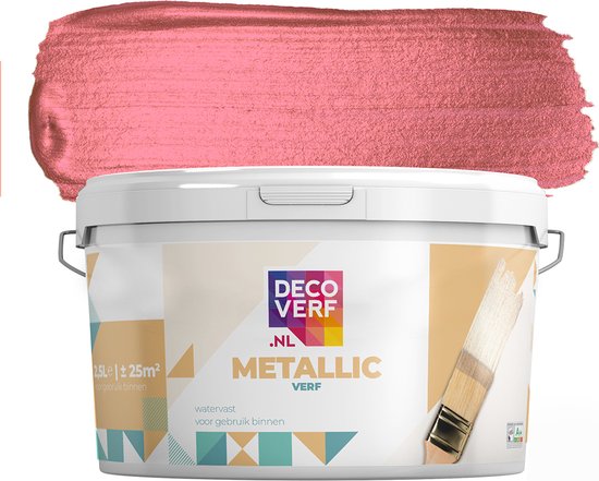 Decoverf metallic verf framboosroze, 2.5L | bol
