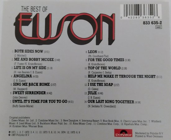 Euson - The best of - CD met Leon, Both Sides Now, Me And Bobby McGee | bol