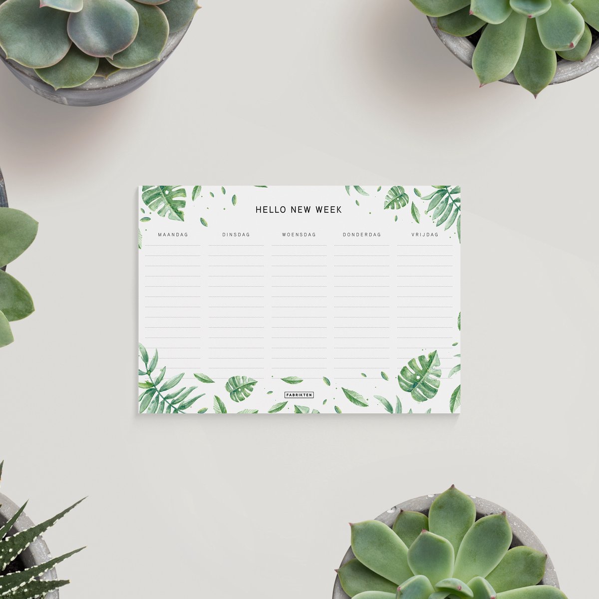Fabrikten Botanisch Weekplanner – A5 – Groen | bol.com