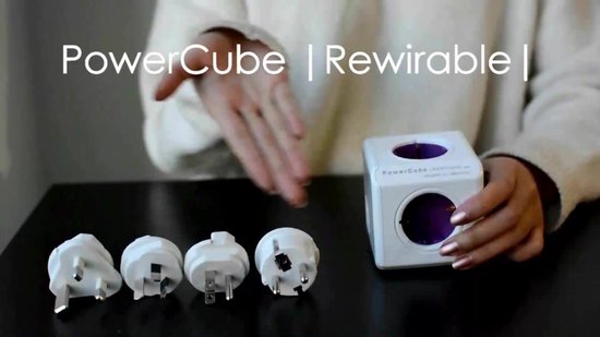 DesignNest PowerCube ReWirable - reisstekker - reis adapter - 4 stopcontacten Type E -... | bol