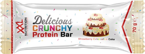 Delicious Crunchy Protein Bar - Strawberry Celebration Cake - 1 reep | bol.com