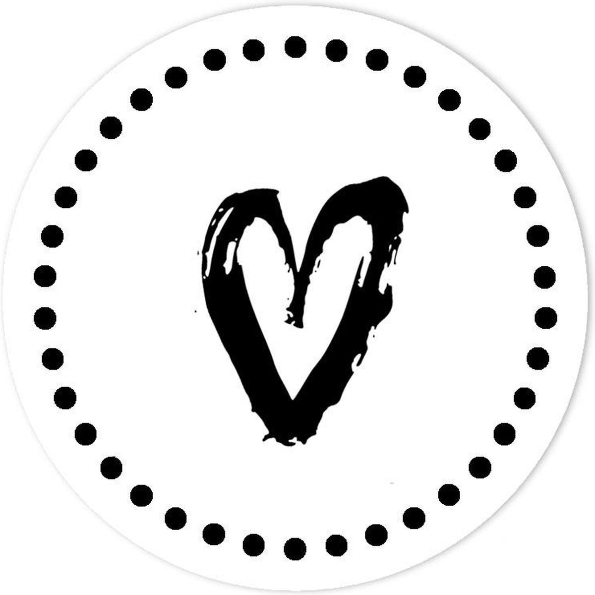 Hartje Sluitzegels - 15 Mooie Hart Stickers - Cadeaustickers Zwart Hart ...