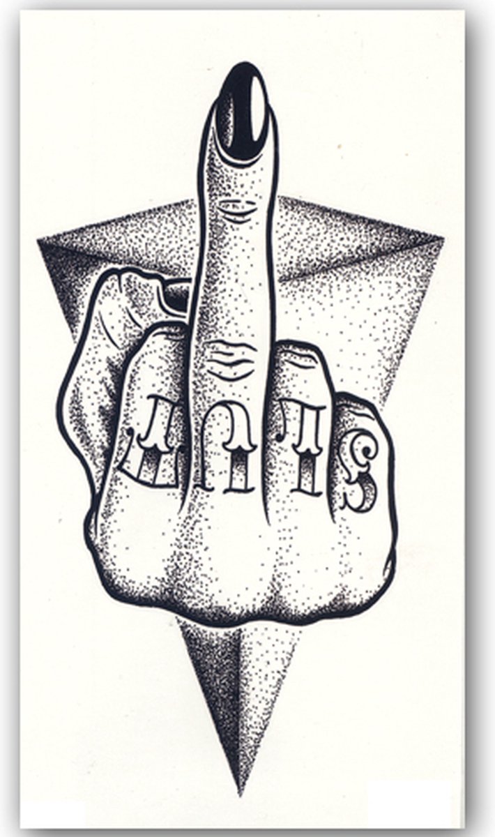 Temporary Tattoo Middelvinger (21x12 cm) [Neptattoo - Tijdelijke ...