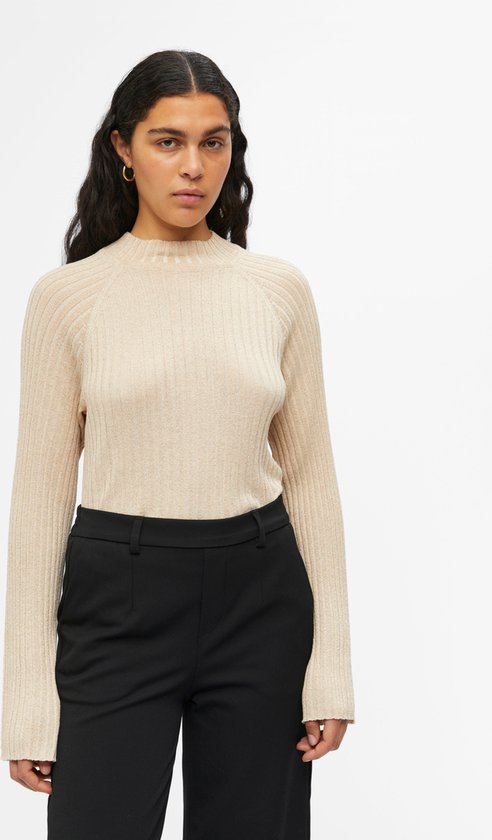 OBJECT OBJLUNA LUREX L/S KNIT PULLOVER 124 Dames Trui - Maat L | bol.com