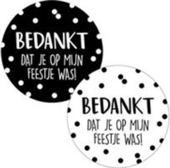 24x Sluitsticker- Cadeausticker- Feestje- Bedankt dat je op mijn feestje was- 4 cm | bol