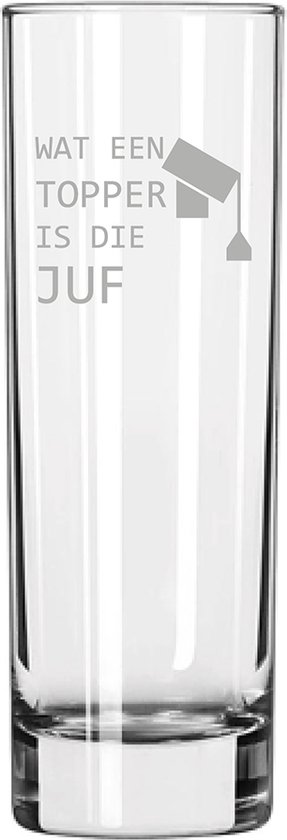 Gegraveerde longdrinkglas 22cl Wat een topper is die juf | bol.com
