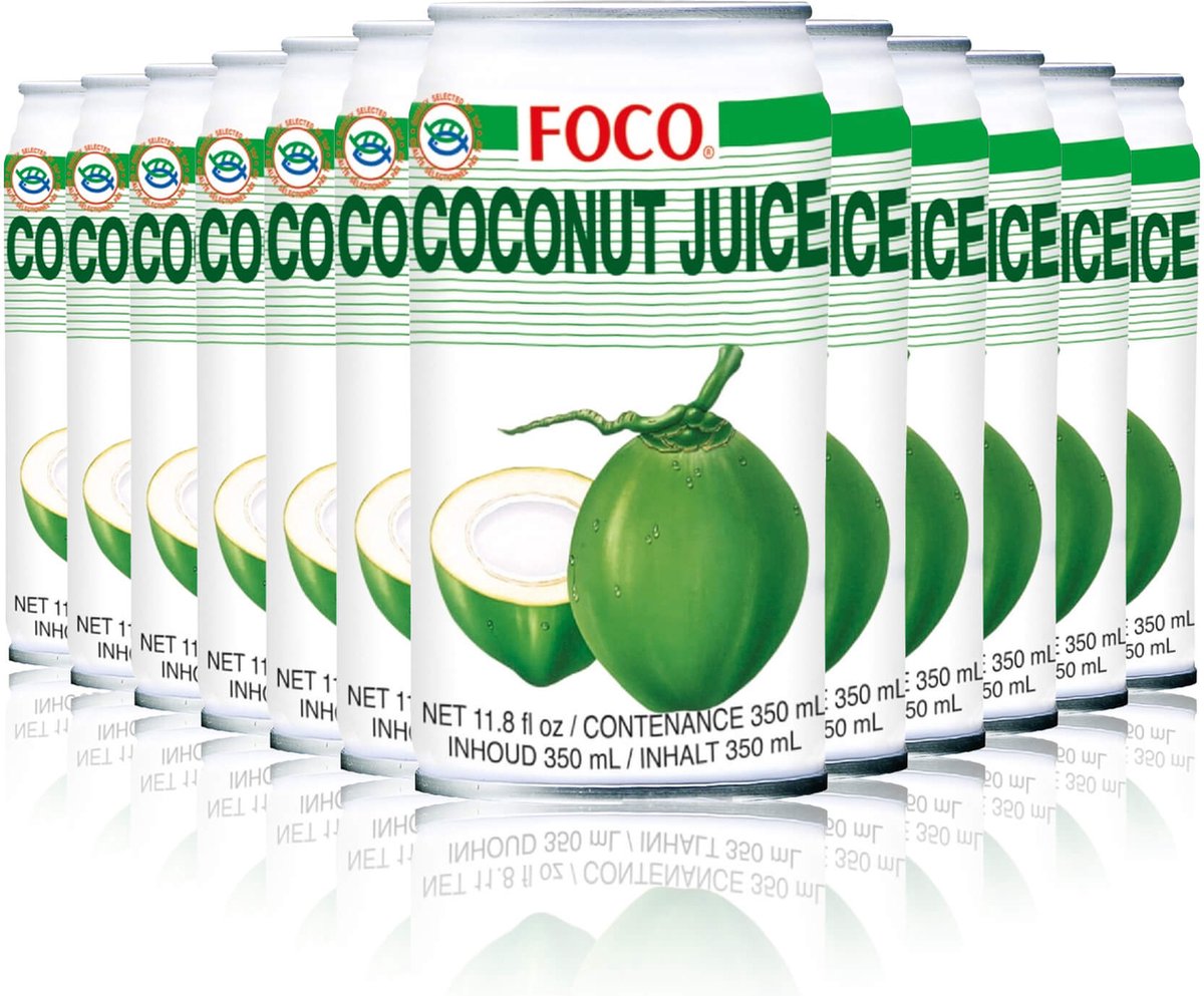 FOCO® | 12 x 350 ml | Coconut Juice | Kokoswater | blikje ...
