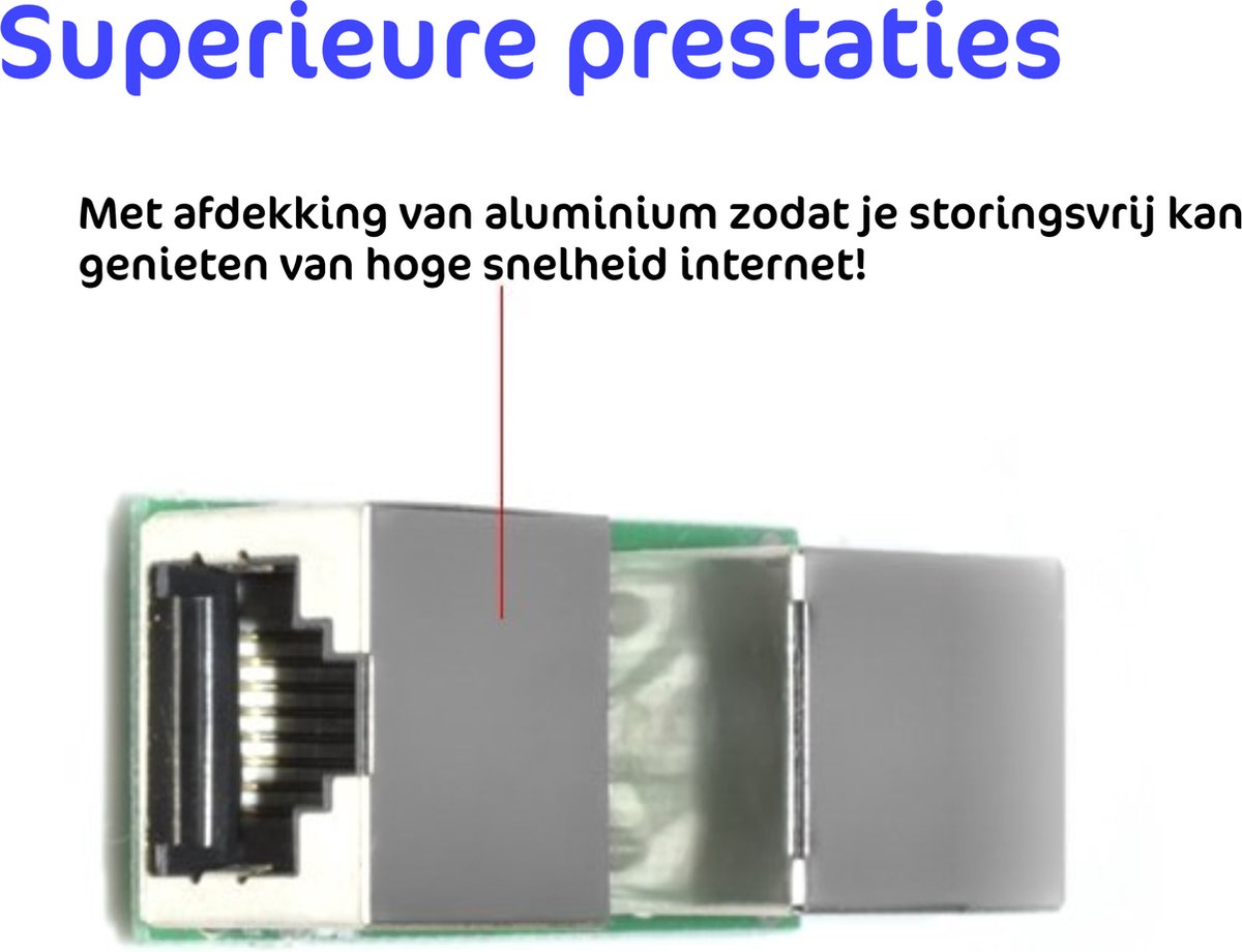 2x Netwerk LAN Internetkabel Koppelstuk Adapter - RJ45 Ethernet UTP ...