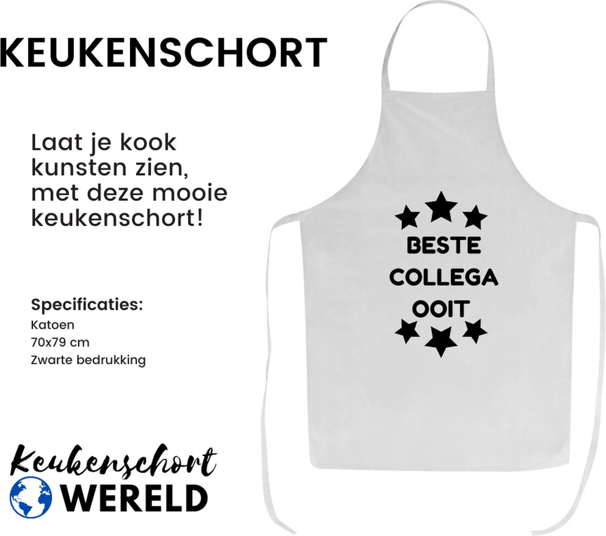 Beste collega ooit keukenschort – afscheid collega – geschenk – cadeau ...