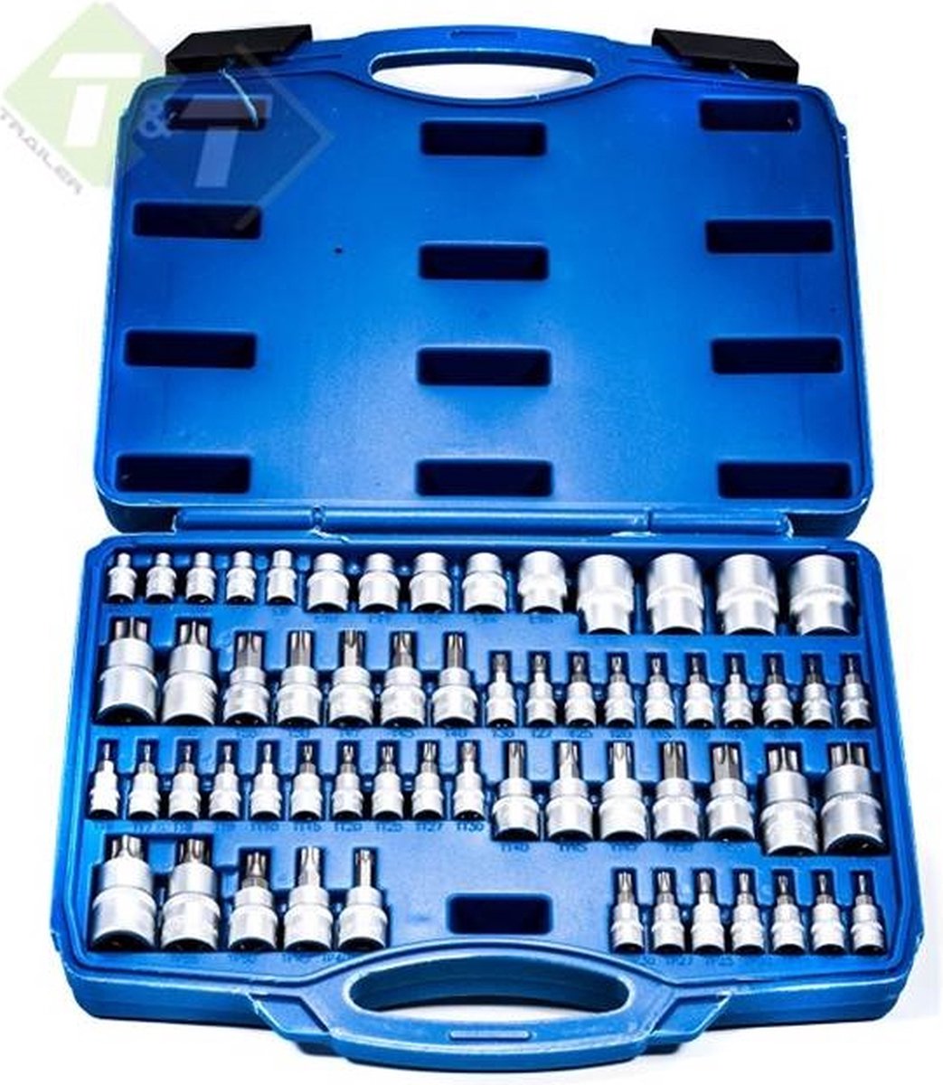 Torxdoppen set - 60 delig - Inwendig en uitwendig - Torx dop - SATRA ...