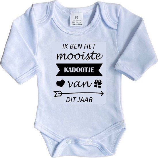 La Petite Couronne Romper Lange Mouw "Ik ben het mooiste kadootje van ...