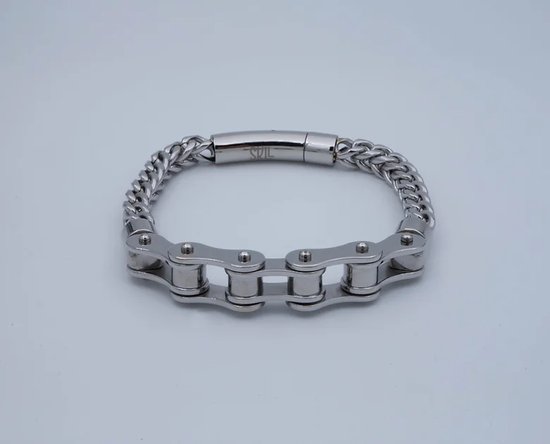zilveren gevlochten motor ketting armband SKLL | bol.com