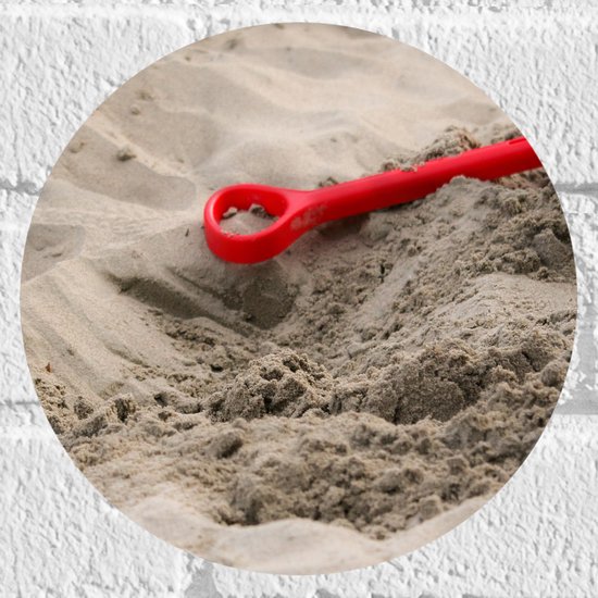 WallClassics - Muursticker Cirkel - Schepje en Emmer op het Strand ...