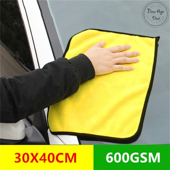 6 stuk Microvezel doek - Geel Grijs - Auto poetsdoek - Microfibre ...