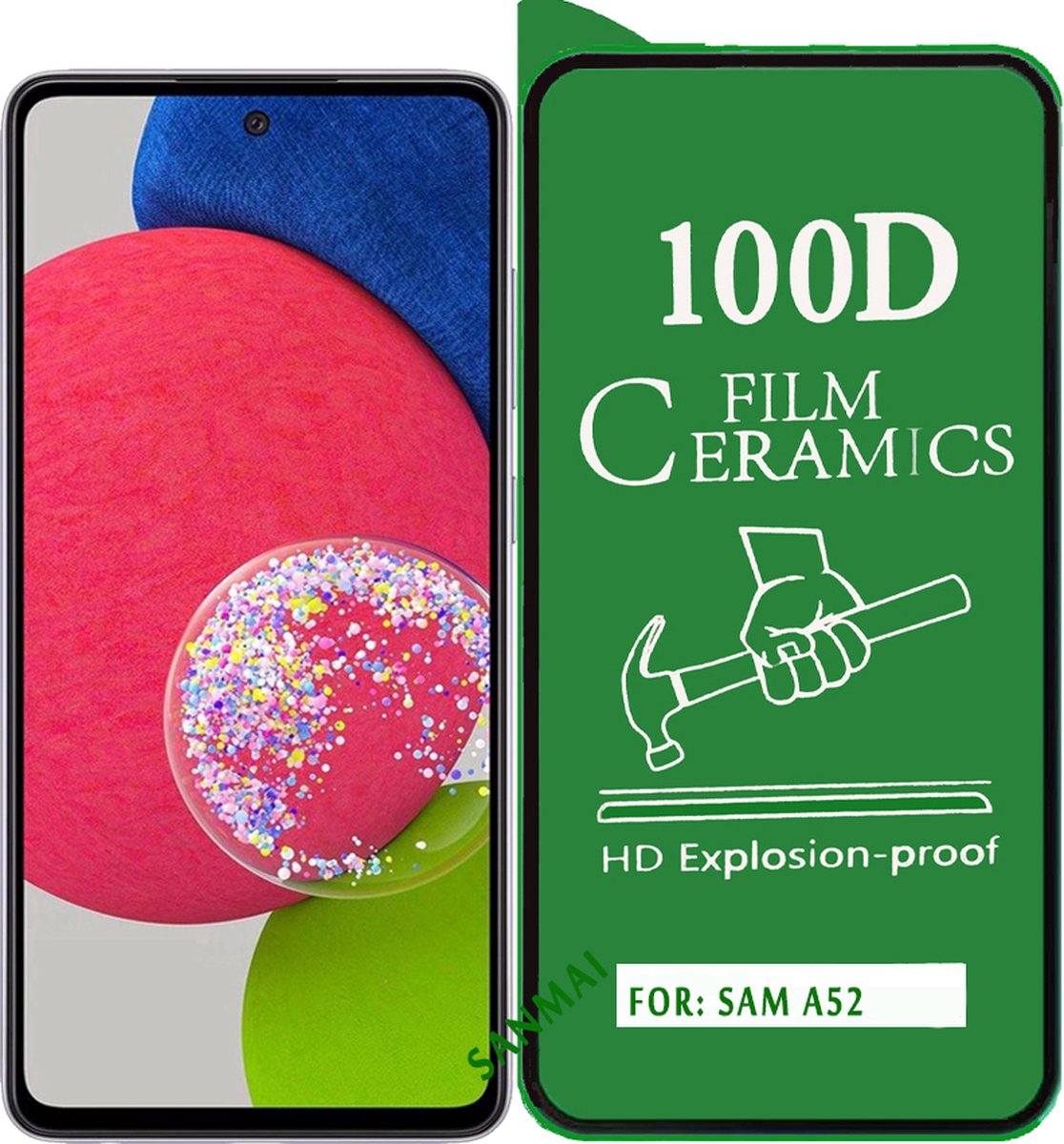 Samsung Galaxy A52 Anti-Shock 100D HD Explosion-proof Ceramics Protector Film -1 STUK | bol.com
