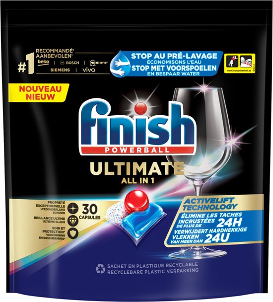 Finish Ultimate Vaatwastabletten All in 1 - Uitzonderlijke reiniging ...