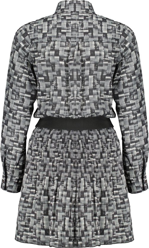 NoBell meiden jurk Maj aop Inktprint met plissee rok Jet Black | bol.com
