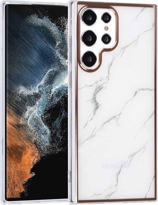 UNIQ Accessory Galaxy S22 Ultra TPU Backcover - Marble | bol.com