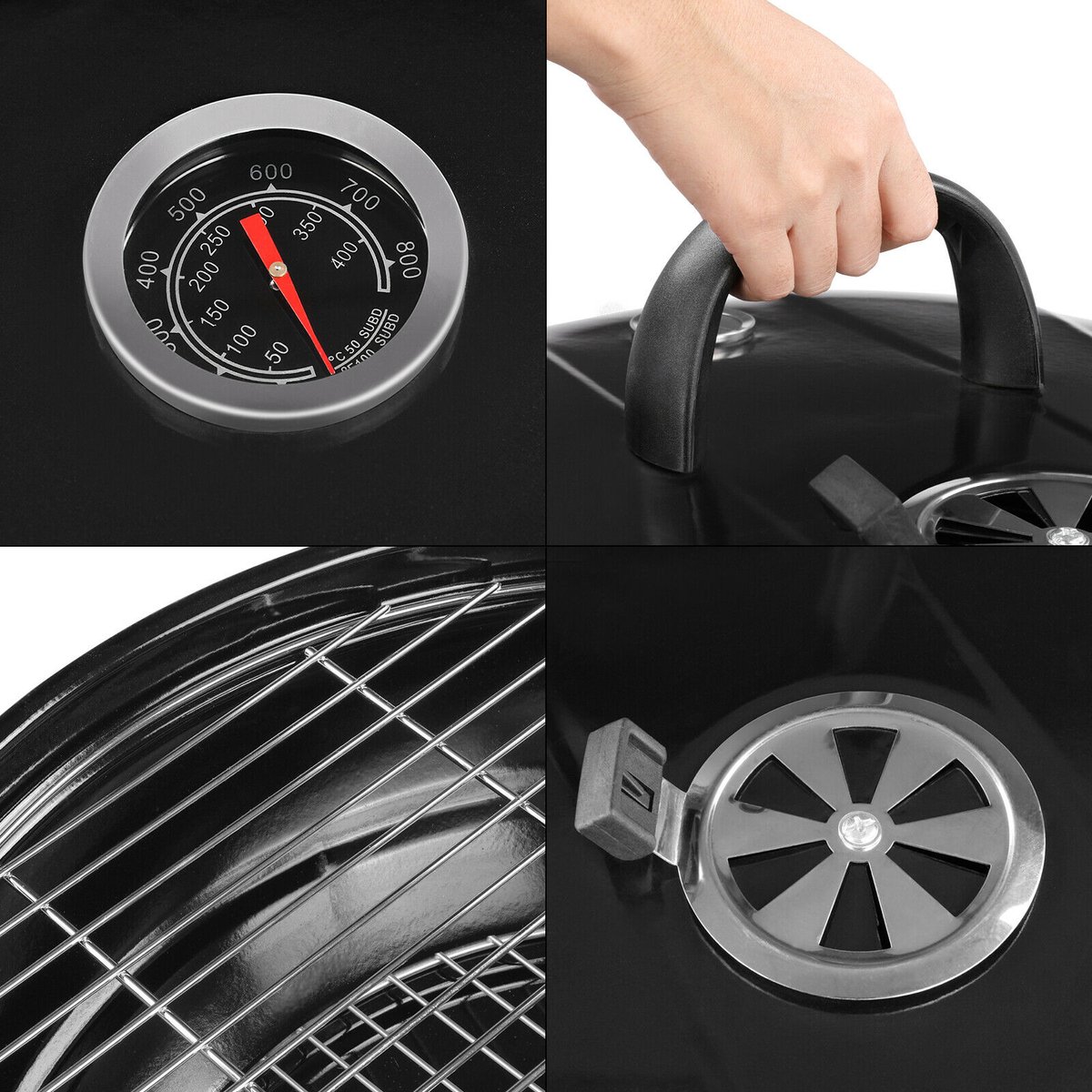 Barbecue-Houtskool Grill Ø57cm Ronde Emaille Bbq Grill Voor Tuin ...