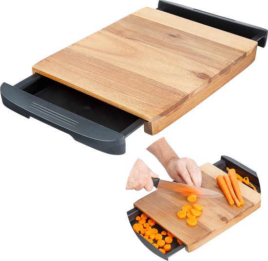 Cheqo® Snijplank met Opvangbakken - Snijplank met Opvangbak - 2 Lades ...