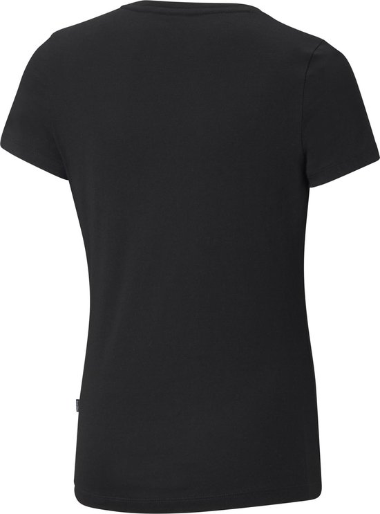 PUMA ESS Logo Tee G Meisjes T-shirt - Zwart - Maat 128 | bol
